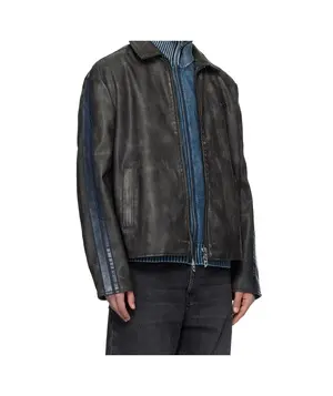 DIESEL® Zipped Jacket With Stripe Appliqués