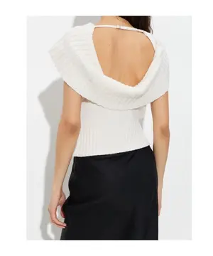 Cult Gaia Sleeveless Top With Wide Shawl Neckline