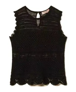 TWINSET Crochet Rhinestone Knit Top