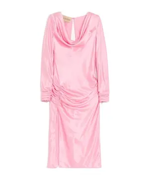 Valentino Garavani Draped Crepe Satin Midi Dress