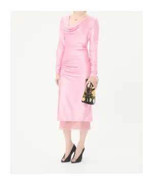 Valentino Garavani Draped Crepe Satin Midi Dress