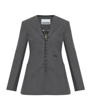 GANNI Single Vent Fitted Blazer