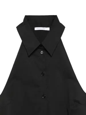 Patrizia Pepe Sleeveless Halter Neck Top With Button Closure - Black