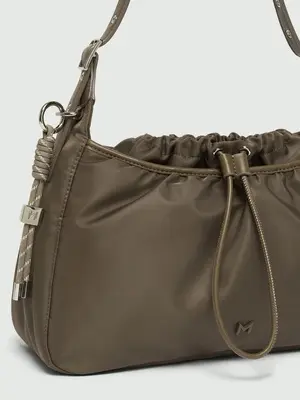 Marella Rectangular Shoulder Bag With Rivets And Double Buckles