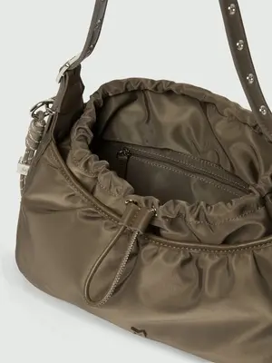 Marella Rectangular Shoulder Bag With Rivets And Double Buckles