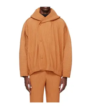 Issey Miyake Pleated Hooded Casual Jacket - No