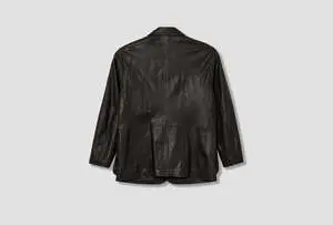 Auralee Long-sleeved Leather Jacket - Black