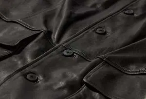 Auralee Long-sleeved Leather Jacket - Black