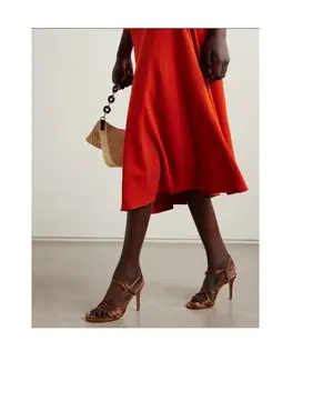 GIANVITO ROSSI Strappy Satin High Heel Sandals
