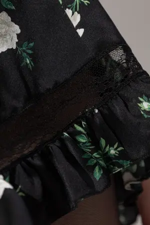 Dolce & Gabbana Floral Print Lace-trimmed Silk Shorts