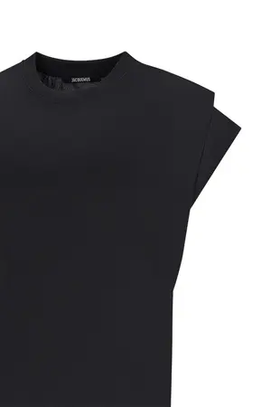 Jacquemus Sleeveless Tank Top With Sculpted Shoulders - Black
