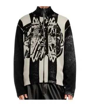DIESEL® Striped Zip-up Bomber Jacket