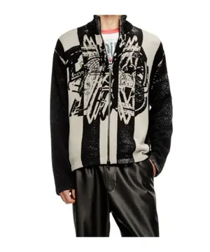 DIESEL® Striped Zip-up Bomber Jacket