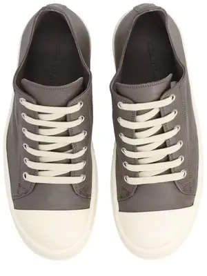 Rick Owens Round Toe Lace-up Sneakers - Grey