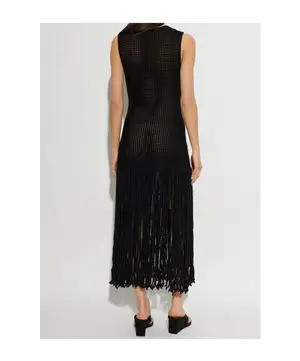 Alaïa Openwork Tasseled Knit Dress