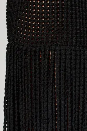 Alaïa Openwork Tasseled Knit Dress