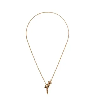 Versace Rolo Necklace With Logo Plaque And Charm