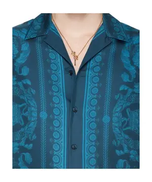 Versace Rolo Necklace With Logo Plaque And Charm