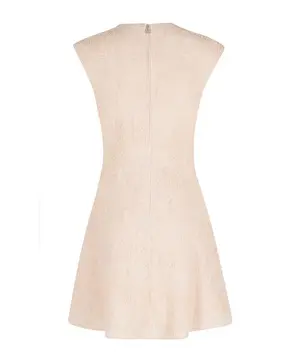 ROTATE BY BIRGER CHRISTENSEN Sleeveless Floral Embroidered Mini Dress - Vanilla-colored