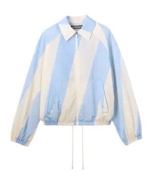 Jacquemus Jacquemus Le Coupe Vent Zip Jacket Diagonal Stripes Blue