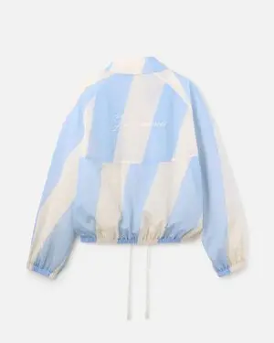 Jacquemus Le Coupe Vent Zip Jacket Diagonal Stripes - Blue