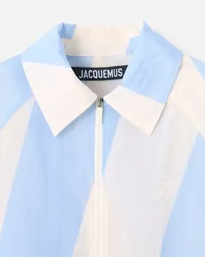 Jacquemus Le Coupe Vent Zip Jacket Diagonal Stripes - Blue
