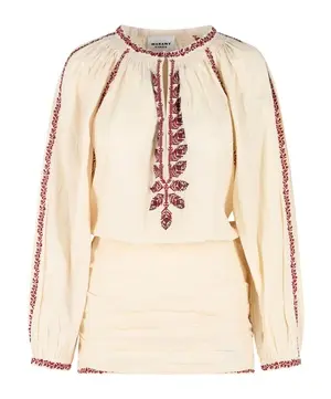 Isabel Marant Étoile Ludy Embroidered Mini Dress - Ivory