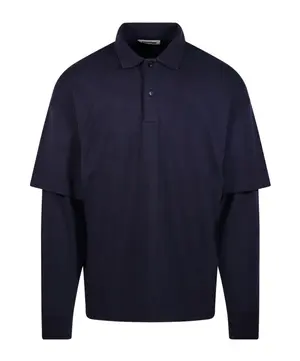DARKPARK Long-sleeved Layered Polo Shirt - Black