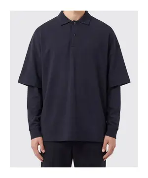 DARKPARK Long-sleeved Layered Polo Shirt - Black