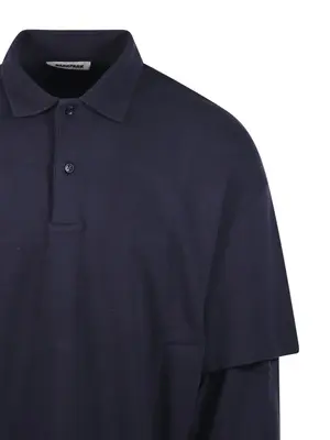 DARKPARK Long-sleeved Layered Polo Shirt - Black