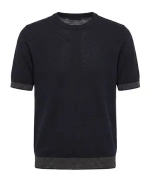 Peserico Short-sleeved Crewneck Knitted Jumper - Black