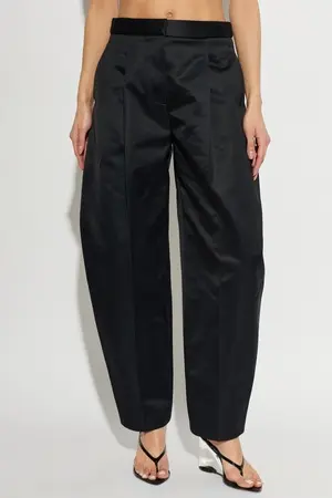 Alaïa High-waisted Pleated Tapered Pants