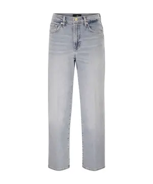 7 For All Mankind Stovepipe Straight Ankle Jeans - Gray