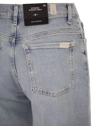7 For All Mankind Stovepipe Straight Ankle Jeans - Gray