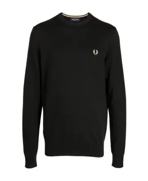 Fred Perry Logo-embroidered Long-sleeved Crewneck Jumper
