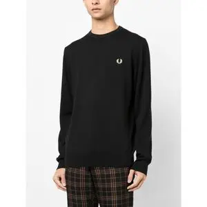 Fred Perry Logo-embroidered Long-sleeved Crewneck Jumper