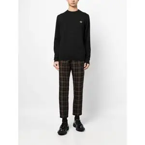 Fred Perry Logo-embroidered Long-sleeved Crewneck Jumper