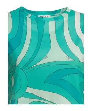 Emilio Pucci Marmo Abstract Cropped Top - Green