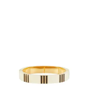Tory Burch T Stripe Enamel Bangle Bracelet - Torrigin/new Ivory White/black