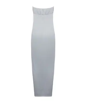 Alberta Ferretti Strapless Draped Maxi Dress - Gray