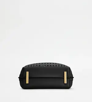 TOD'S Perforated Leather Tote Bag - Black