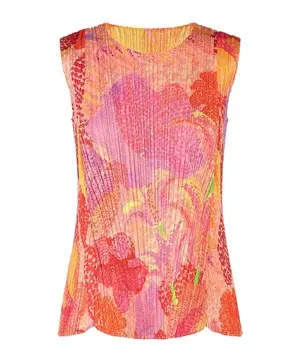 Issey Miyake V-neck Pleated Top