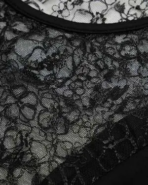 Max Mara Round Collar T-shirt With Lace Detail