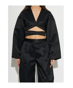 Alaïa V-neck Tie-detailed Jacket
