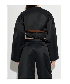 Alaïa V-neck Tie-detailed Jacket