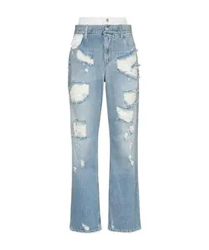RtA Kallan Distressed Straight-leg Jeans