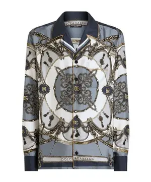 Dolce & Gabbana Dolce Gabbana Cargo Printed Twill Shirt - Multicolour
