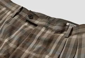 Auralee Plaid Tailored Trousers