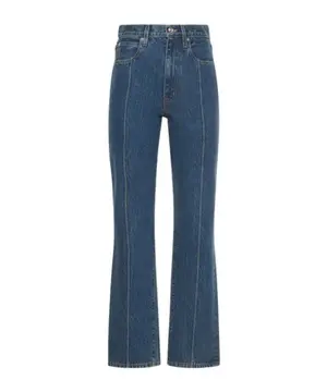 SLVRLAKE London Pintuck Straight Jeans - Blue