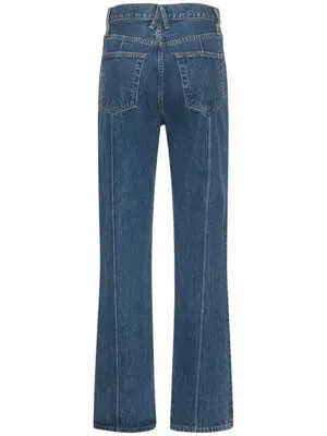 SLVRLAKE London Pintuck Straight Jeans - Blue